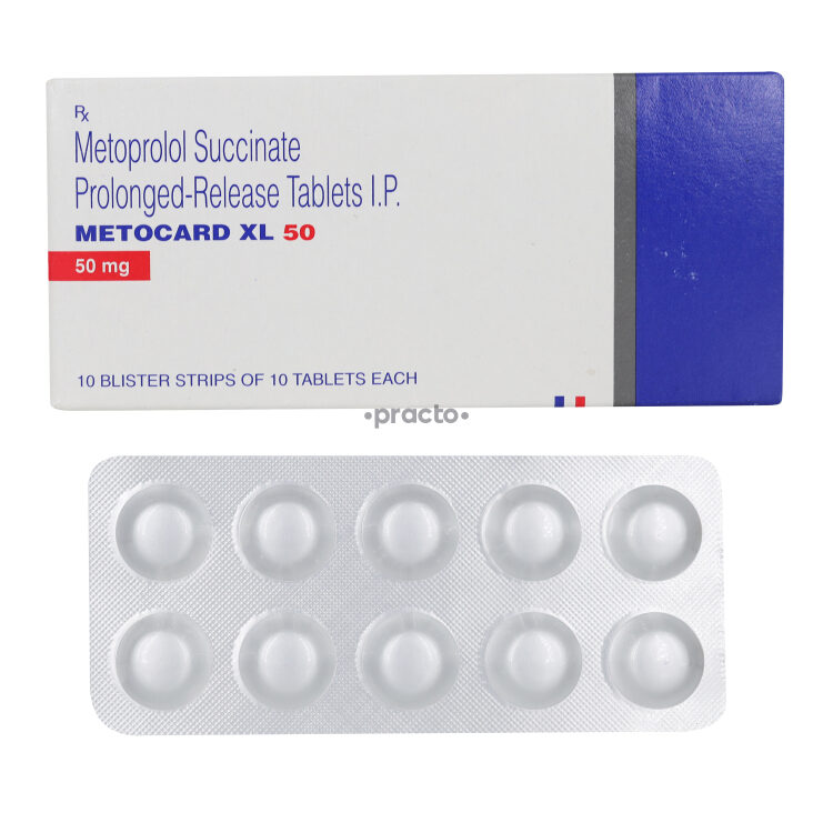 Metocard Xl 50 MG Tablet XL - Uses, Dosage, Side Effects, Price, Composition | Practo