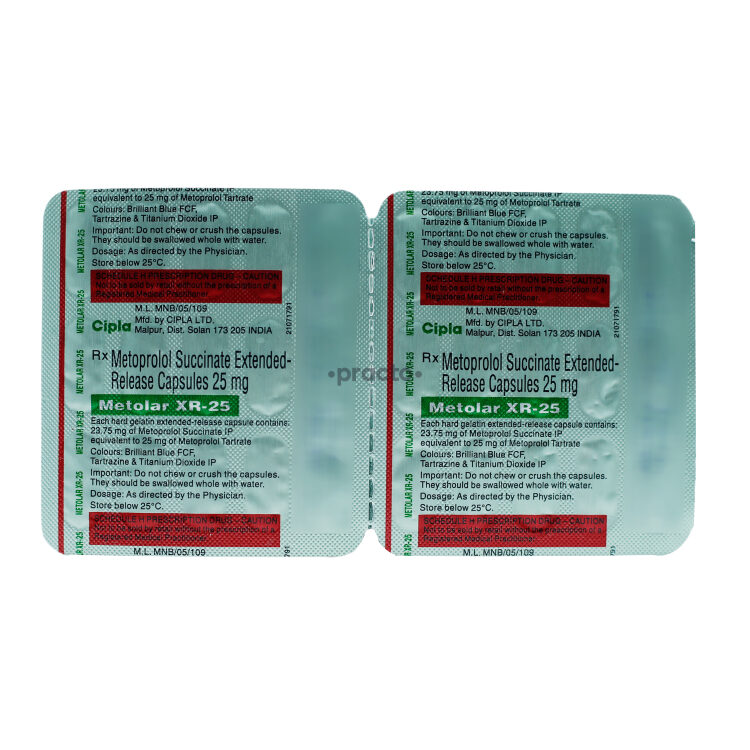 Metolar 25 MG Capsule - Uses, Dosage, Side Effects, Price, Composition ...