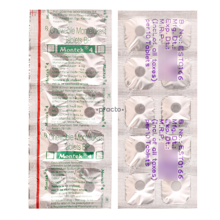 Montek 4 MG Tablet - Uses, Dosage, Side Effects, Price, Composition ...