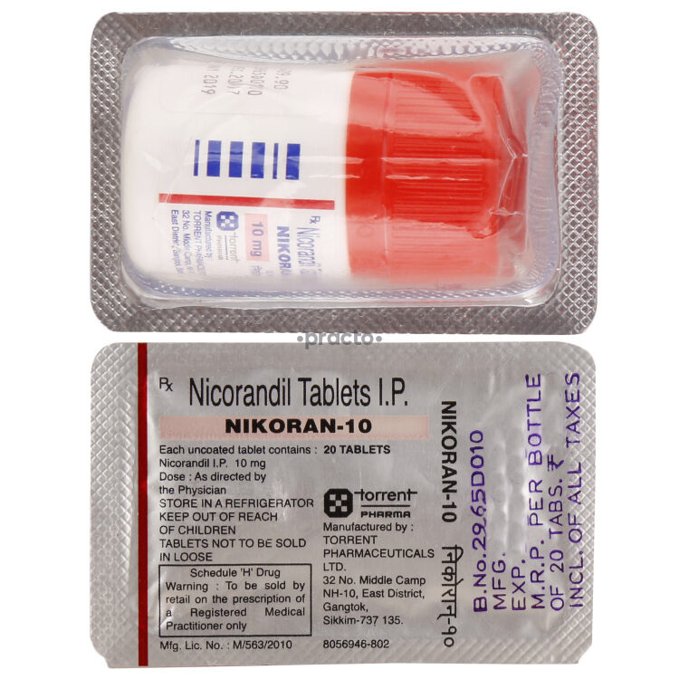 Nikoran 10 mg Tablet - Uses, Dosage, Side Effects, Price, Composition ...