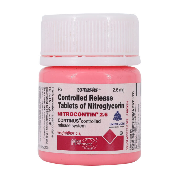 Nitrocontin 2.6 MG Tablet - Uses, Dosage, Side Effects, Price ...