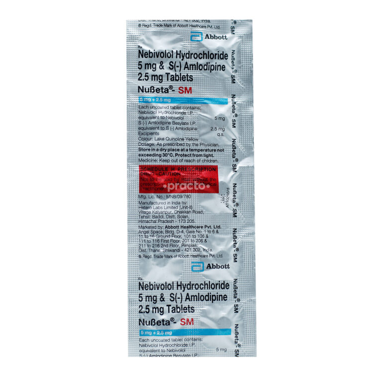 Nubeta Sm (2.5/5 mg) Tablet - Uses, Dosage, Side Effects, Price ...