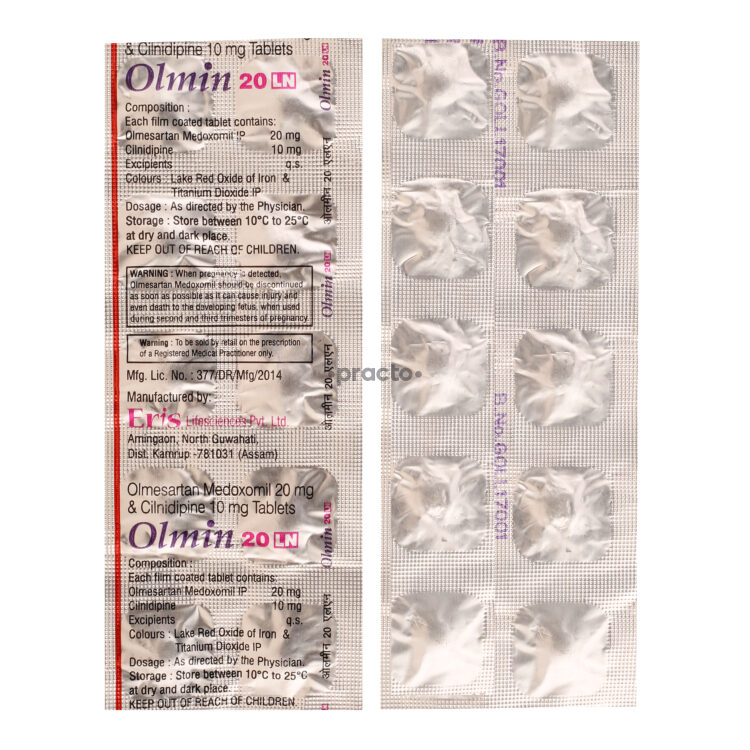 Olmin 20 LN Tablet - Uses, Dosage, Side Effects, Price, Composition ...
