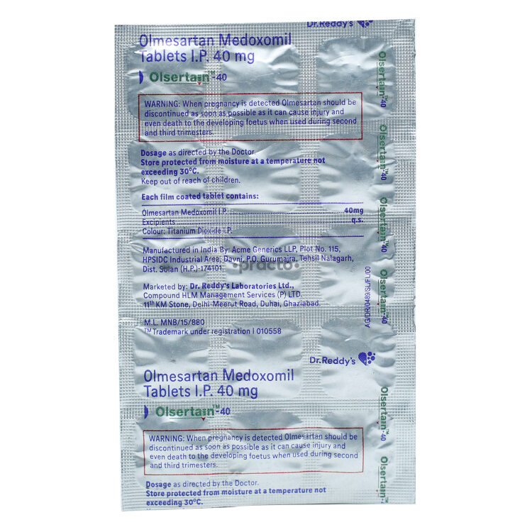 Olsertain 40 MG Tablet - Uses, Dosage, Side Effects, Price, Composition ...