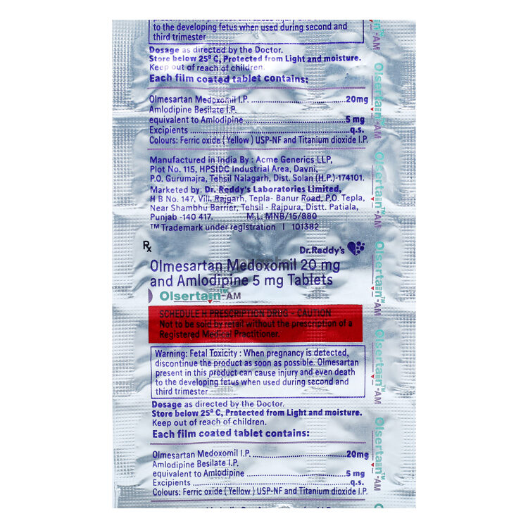 Olsertain Am (5/20 mg) Tablet - Uses, Dosage, Side Effects, Price ...