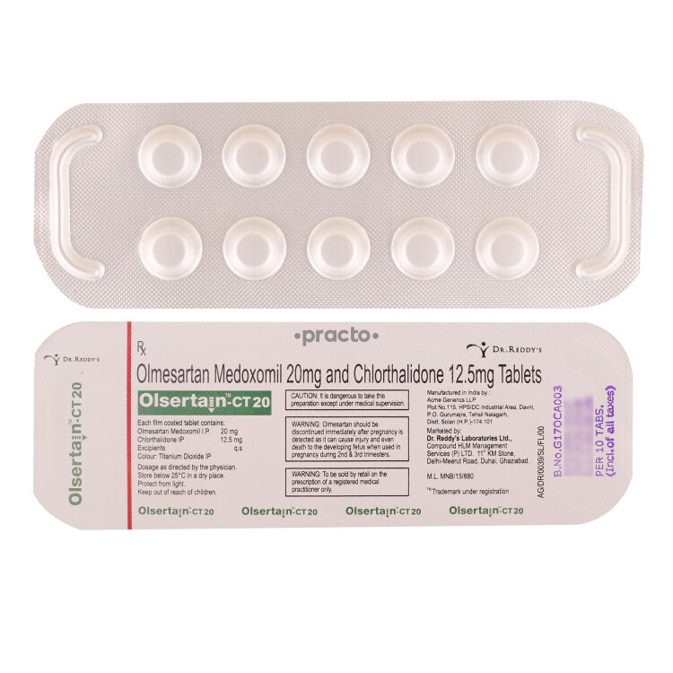 Olsertain-CT 20 Tablet - Uses, Dosage, Side Effects, Price, Composition ...