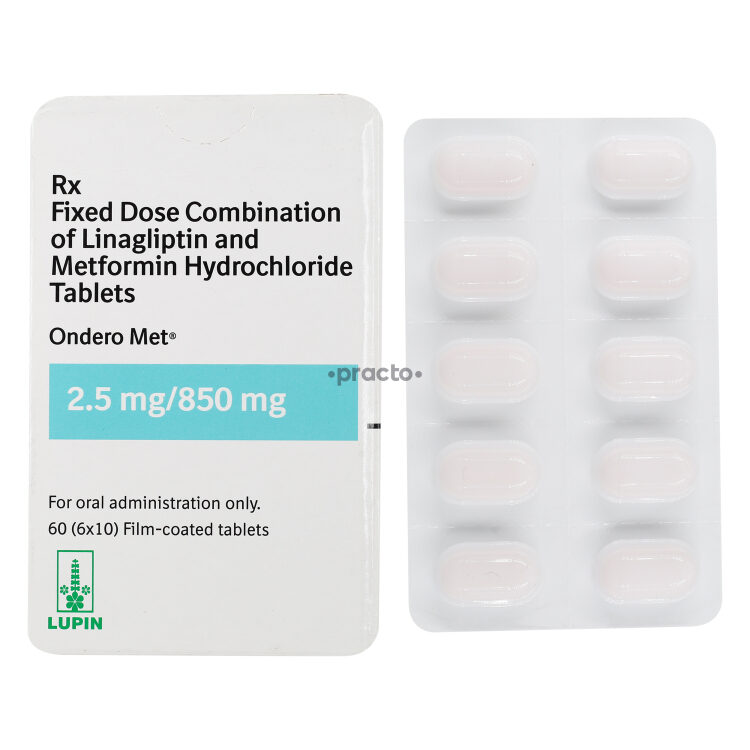 Ondero Met 2.5 mg/850 mg Tablet - Uses, Dosage, Side Effects, Price ...