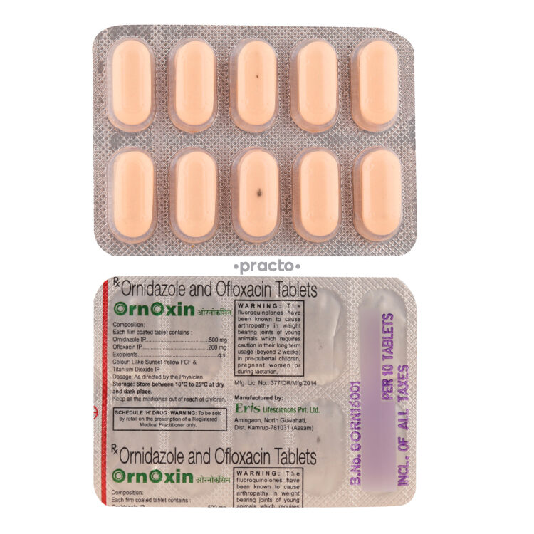 ORNOXIN TABLET - Uses, Dosage, Side Effects, Price, Composition | Practo