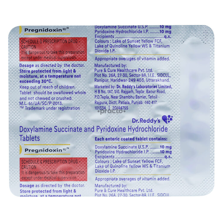 Pregnidoxin NU Tablet - Uses, Dosage, Side Effects, Price, Composition ...
