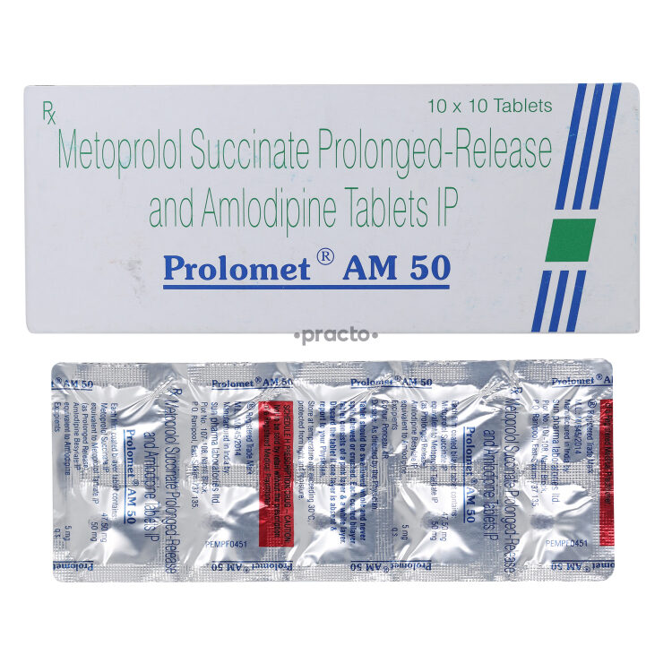 Prolomet Am (5/50 mg) Tablet - Uses, Dosage, Side Effects, Price ...