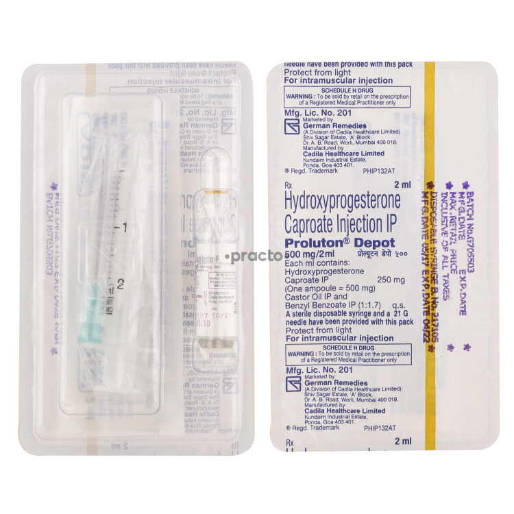 Proluton 500 MG Injection - Uses, Dosage, Side Effects, Price ...