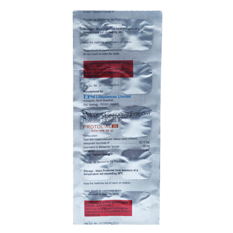 Protol Xl 25 MG Tablet XL - Uses, Dosage, Side Effects, Price ...