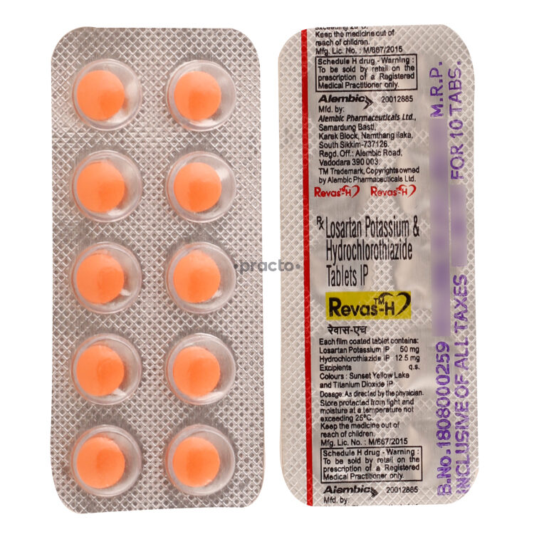 Revas H (12.5/50 mg) Tablet - Uses, Dosage, Side Effects, Price ...