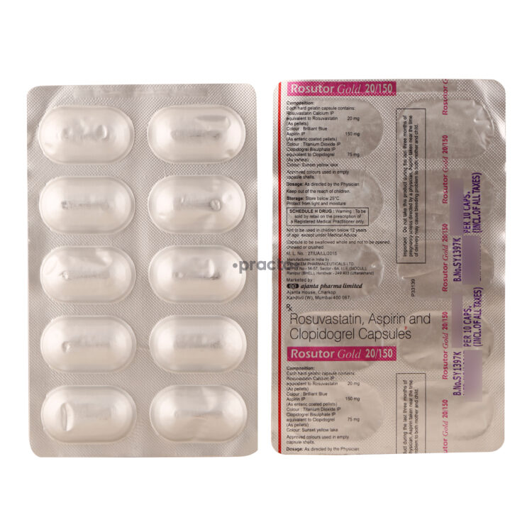 Rosutor Gold 20/150 Capsule - Uses, Dosage, Side Effects, Price ...