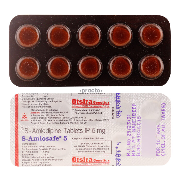 S Amlosafe 5 MG Tablet - Uses, Dosage, Side Effects, Price, Composition ...