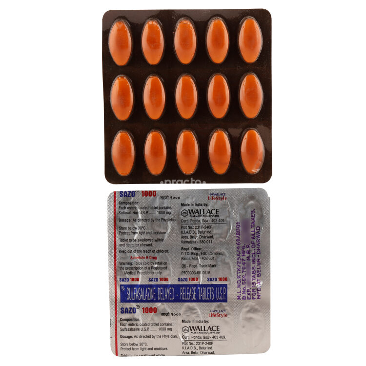 Sazo 1000 mg Tablet - Uses, Dosage, Side Effects, Price, Composition | Practo