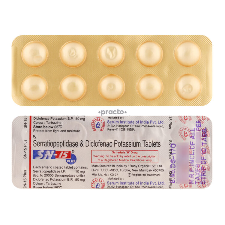 Sn 15 Plus (50/10 mg) Tablet - Uses, Dosage, Side Effects, Price ...