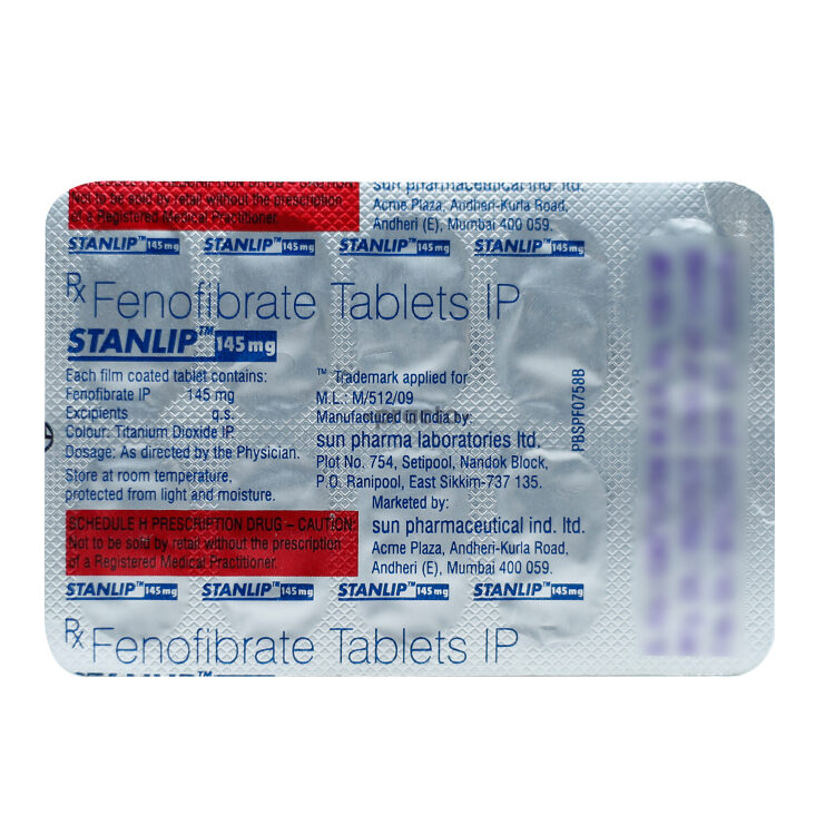 Stanlip 145 mg Tablet - Uses, Dosage, Side Effects, Price, Composition ...