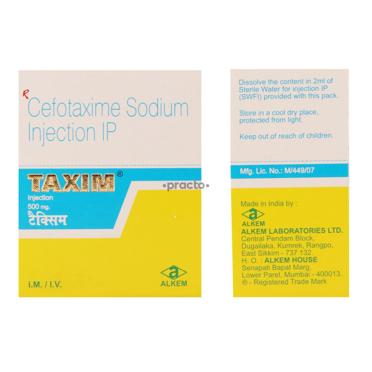 Taxim 500 MG Injection - Uses, Dosage, Side Effects, Price, Composition ...