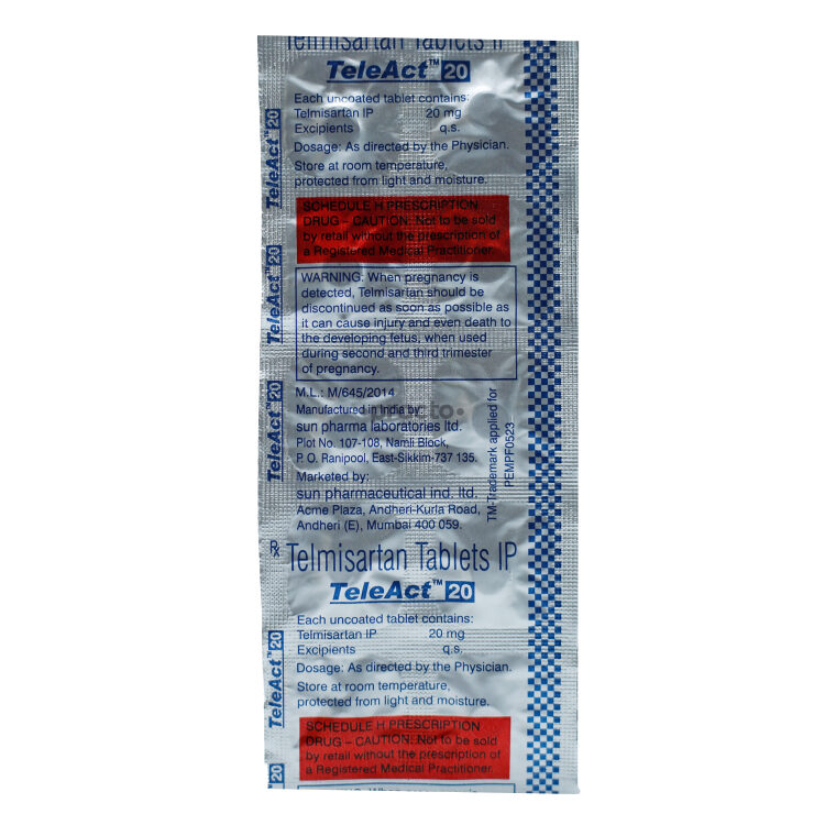 Teleact 20 MG Tablet - Uses, Dosage, Side Effects, Price, Composition ...