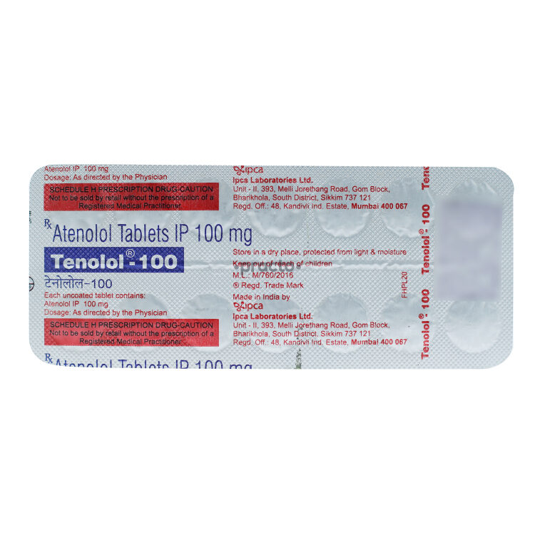 Tenolol 100 MG Tablet - Uses, Dosage, Side Effects, Price, Composition ...