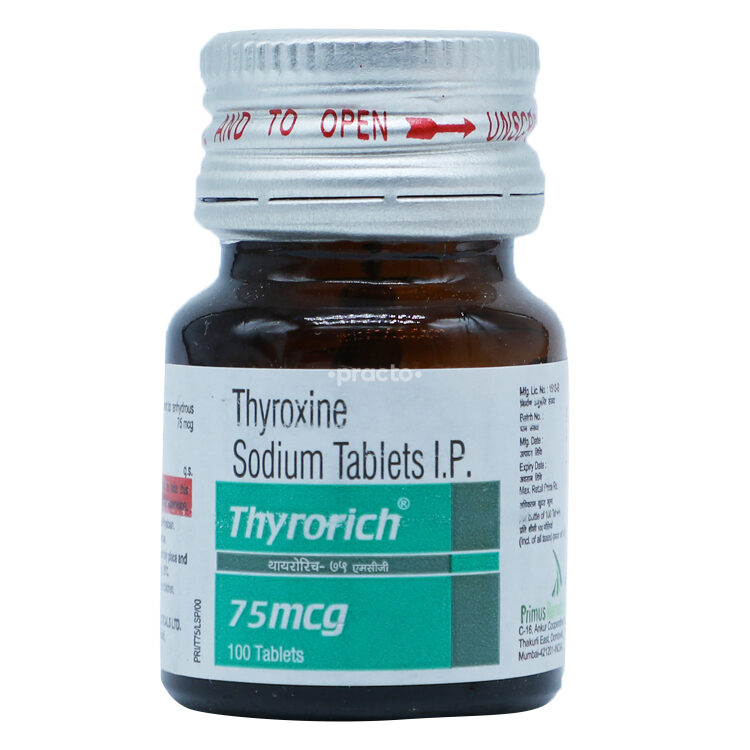Thyrorich 75 Tablet - Uses, Dosage, Side Effects, Price, Composition ...