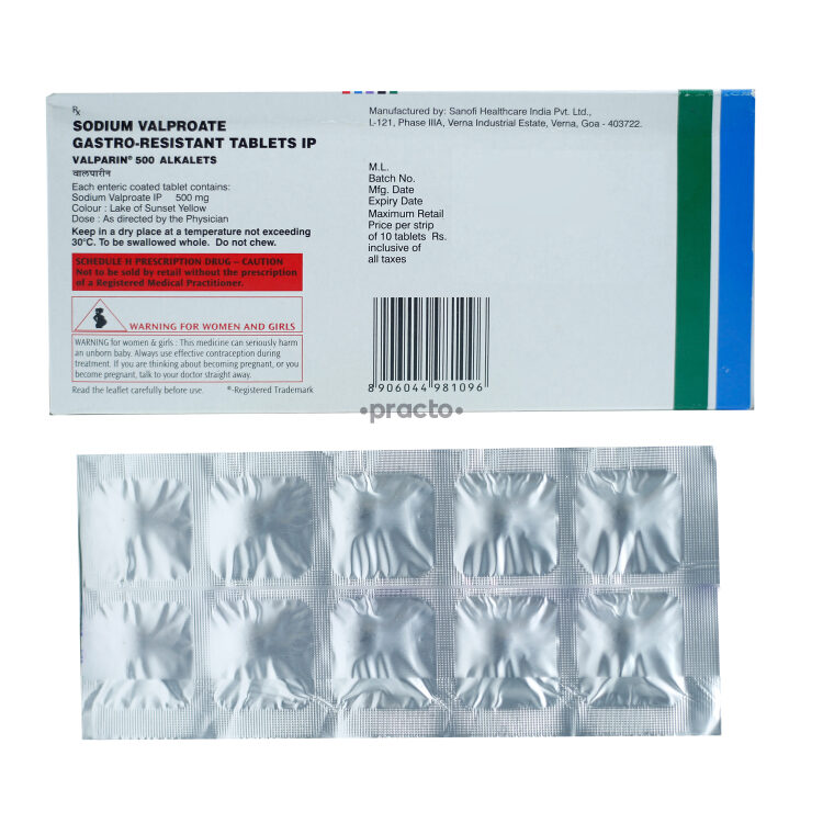 Valparin 500 MG Tablet - Uses, Dosage, Side Effects, Price, Composition ...