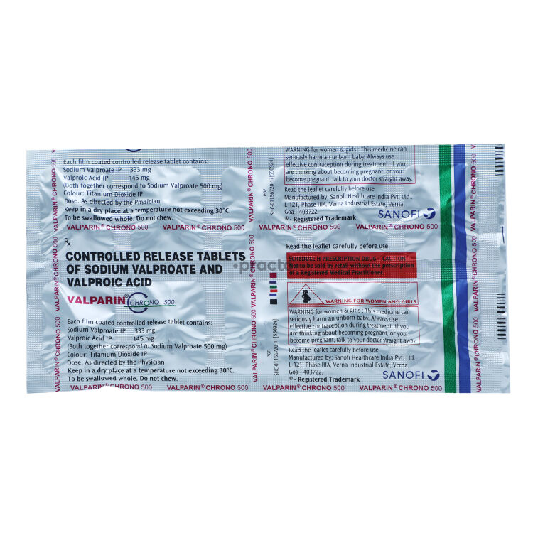 Valparin Chrono 500 Tablet - Uses, Dosage, Side Effects, Price ...