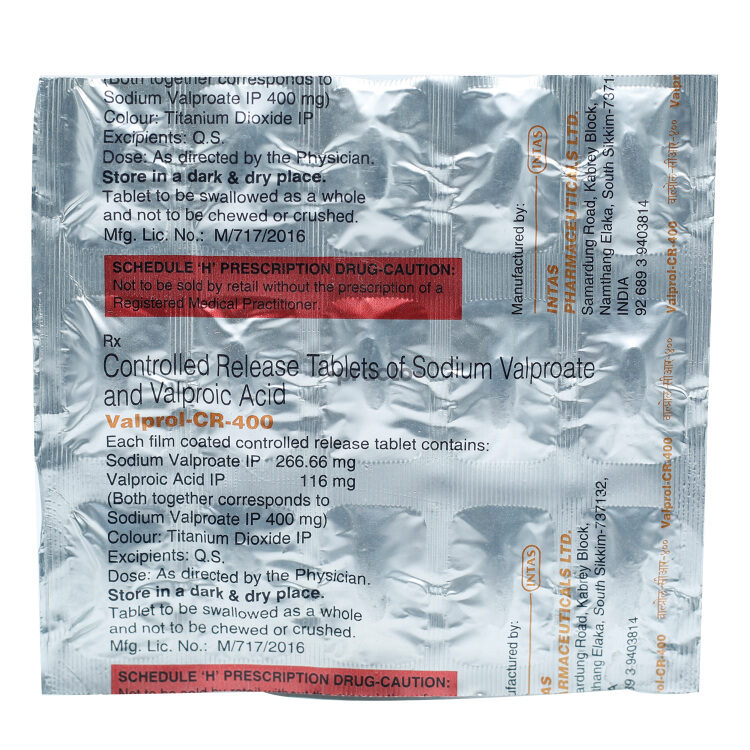 Valprol-CR 400 Tablet - Uses, Dosage, Side Effects, Price, Composition ...