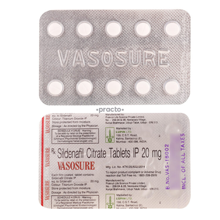 VASOSURE 20 TABLET - Uses, Dosage, Side Effects, Price, Composition ...