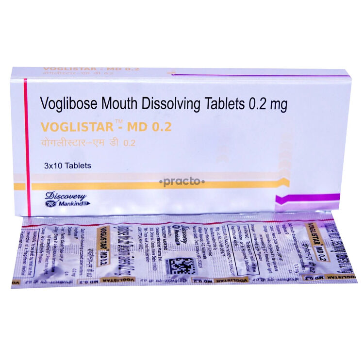 Voglistar 0.2 MG Tablet MD - Uses, Dosage, Side Effects, Price, Composition | Practo