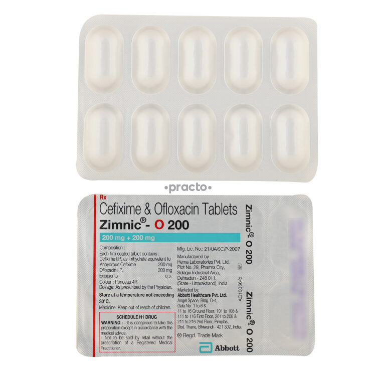 Zimnic O (200/200 mg) Tablet - Uses, Dosage, Side Effects, Price ...