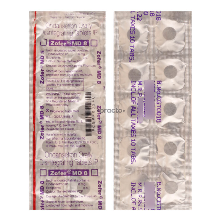 Zofer 8 MG Tablet MD - Uses, Dosage, Side Effects, Price, Composition ...