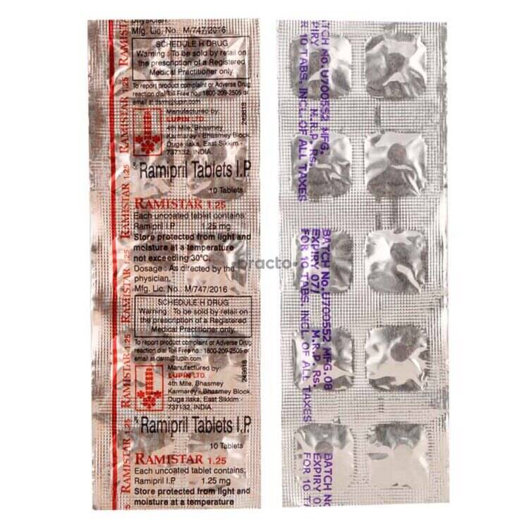 Ramistar 1.25 MG Capsule - Uses, Dosage, Side Effects, Price ...