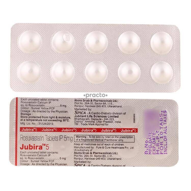 Jubira 5 MG Tablet - Uses, Dosage, Side Effects, Price, Composition ...