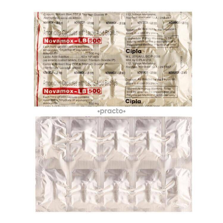 Novamox-LB 500 Capsule - Uses, Dosage, Side Effects, Price, Composition ...